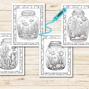 Printable Colouring Pages Marine Life Colouring Pages Mason Jar Under ...