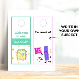 Classroom Door Hanger, Printable Door Tag, Preschool Door Hanger - Etsy
