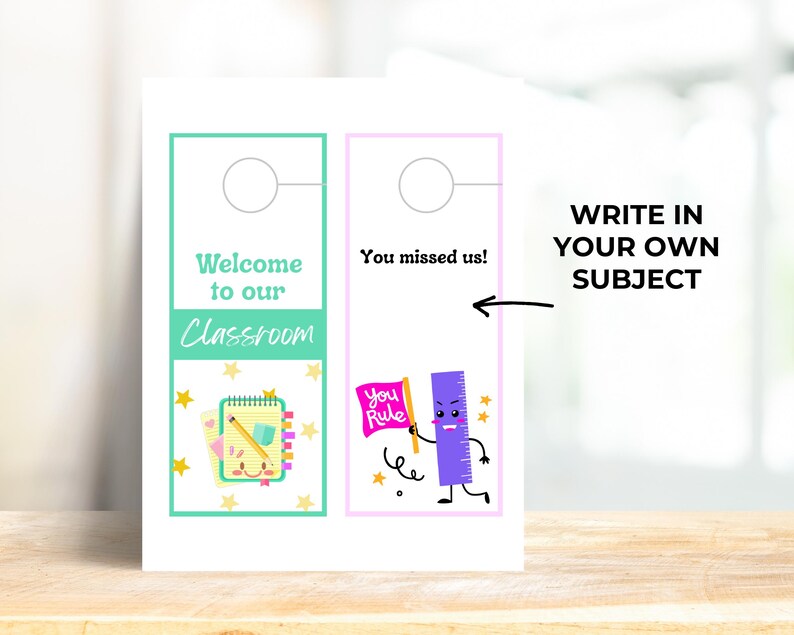 Classroom Door Hanger, Printable Door Tag, Preschool Door Hanger - Etsy