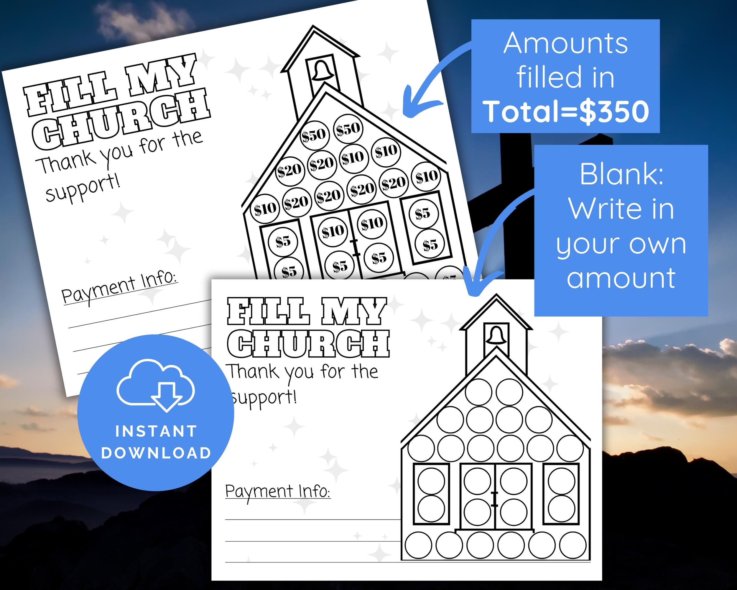 Printable Church Fundraiser Forms, Church Donation, Fill My Cross ...
