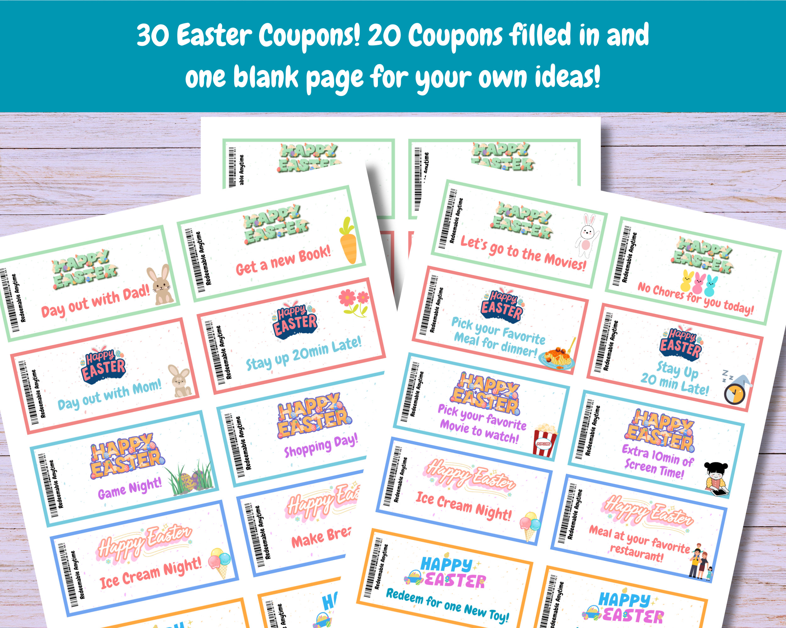 Printable Easter Coupons Easter Egg Printable Coupons - Etsy