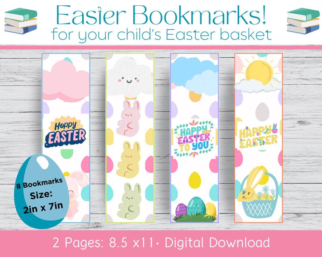 Printable Easter Bookmarks Easter Basket Printable Bookmarks - Etsy