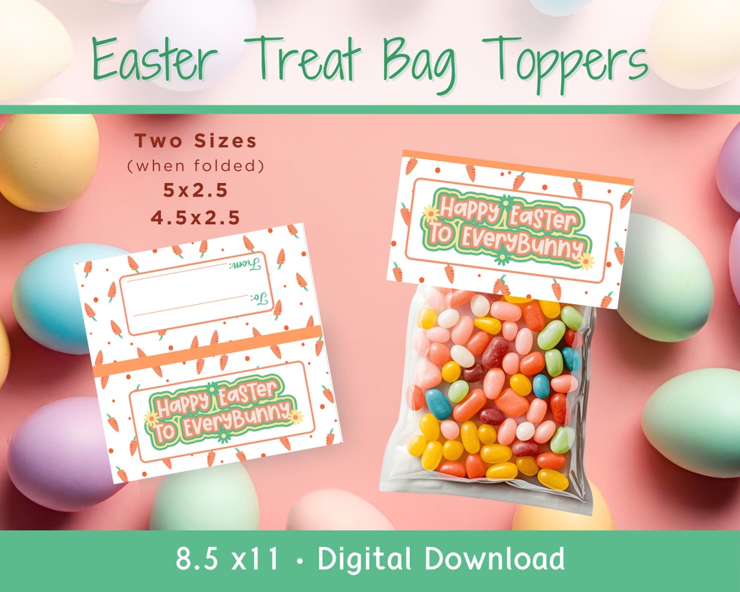 Printable Easter Treat Bag Topper! Easter Printable Cookie Card - Etsy