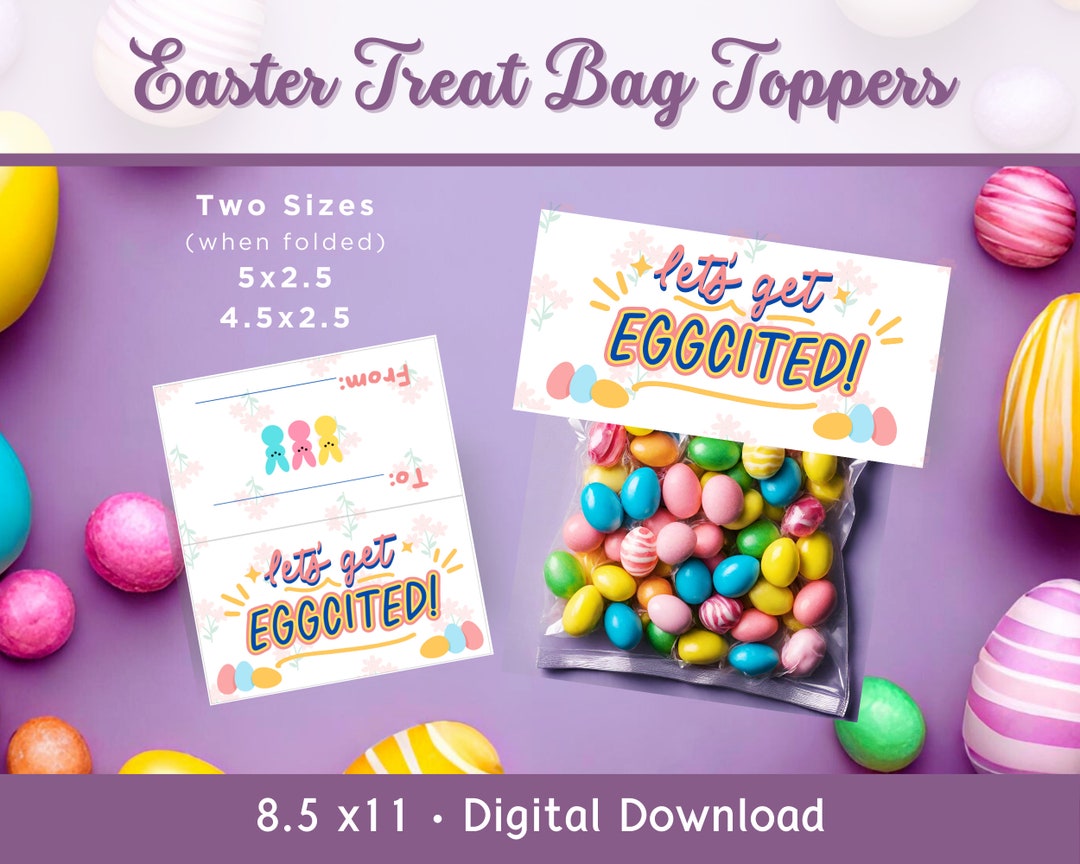 Printable Easter Candy Bag Topper Easter Printable Cookie Card - Etsy