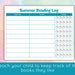 Printable Kids' Summer Reading Challenge, Minute Reading Log, Summer ...