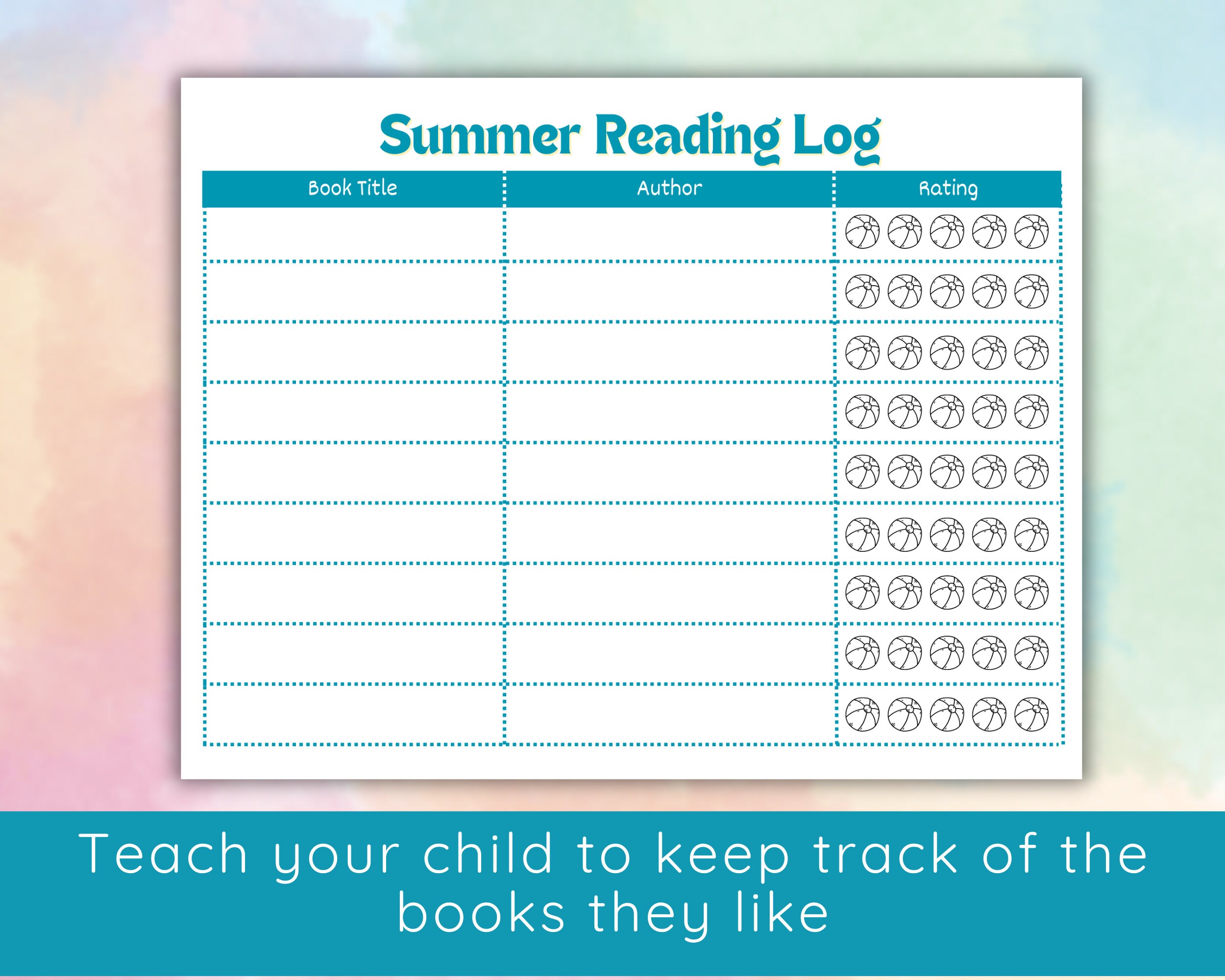 Printable Summer Reading Challenge, Minute Reading Log, Summer Reading ...