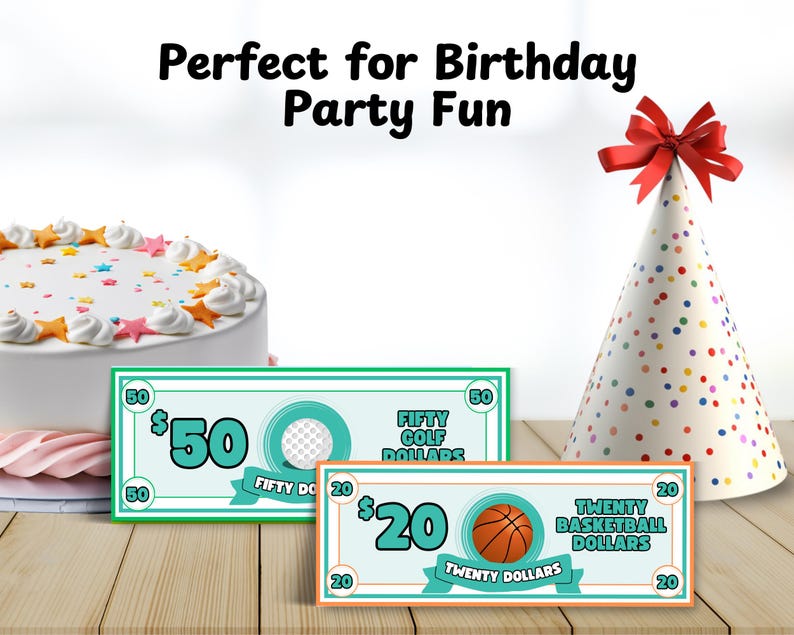 Printable Kids Sports Play Money, Pretend Money, Classroom Money, Kids ...