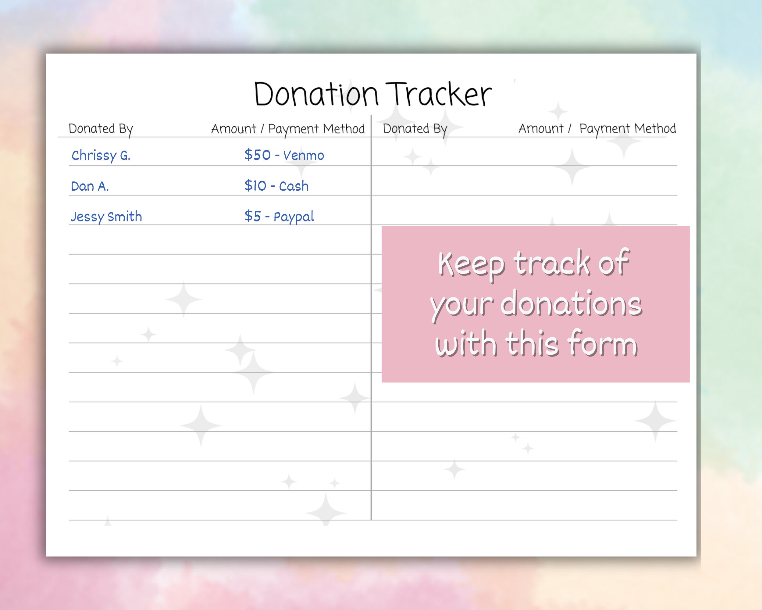 Printable Blank Cheer Fundraiser Forms, Cheerleading Fundraiser, Blank ...