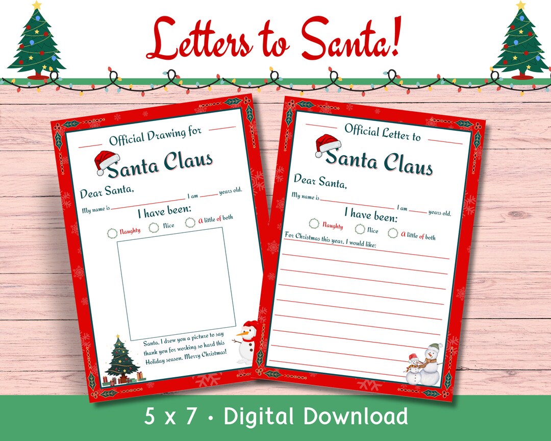 Christmas Letters to Santa! Printable Christmas Letters. Draw Santa a ...