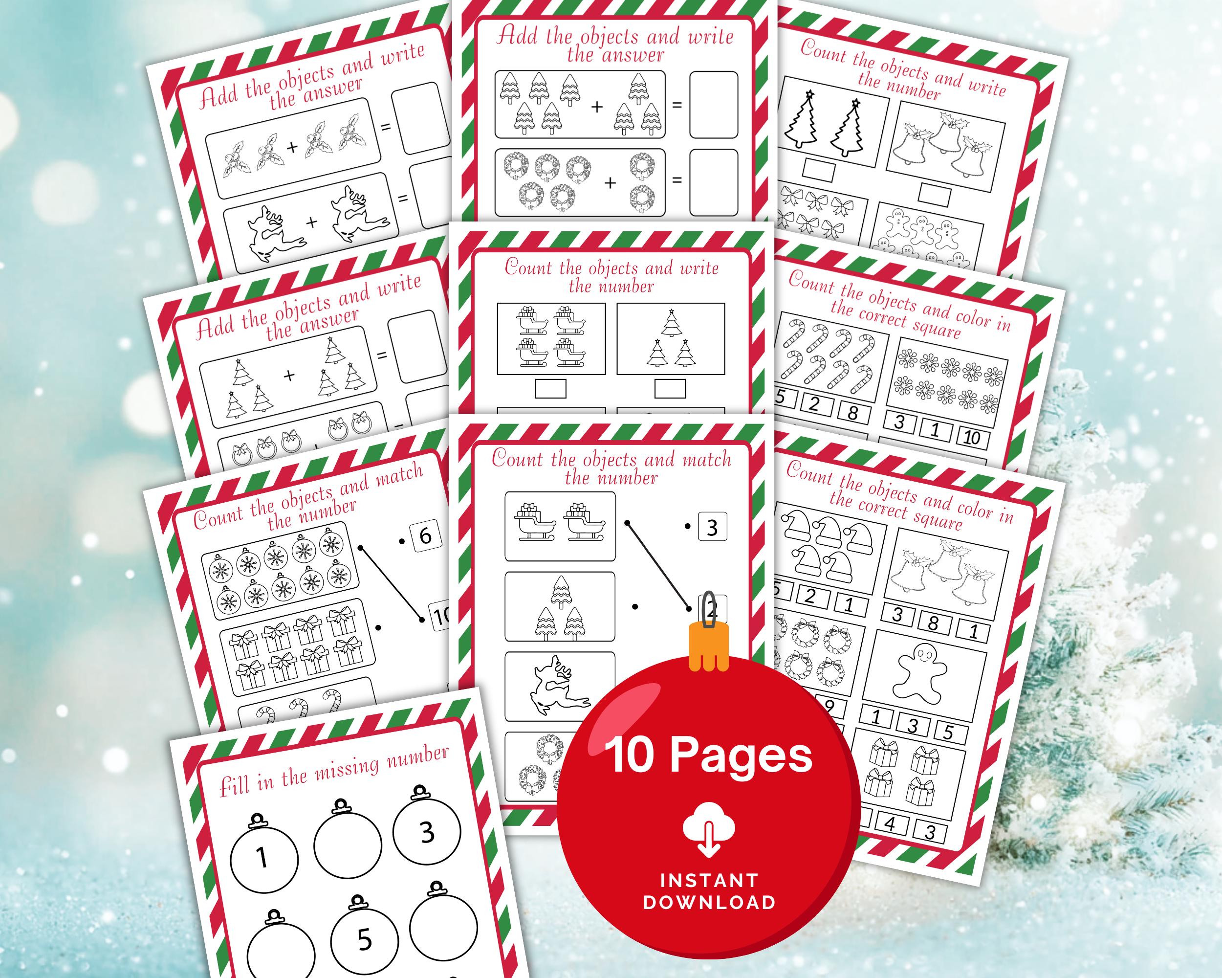 Christmas Math Worksheets, Homeschool Christmas, Math Activity ...