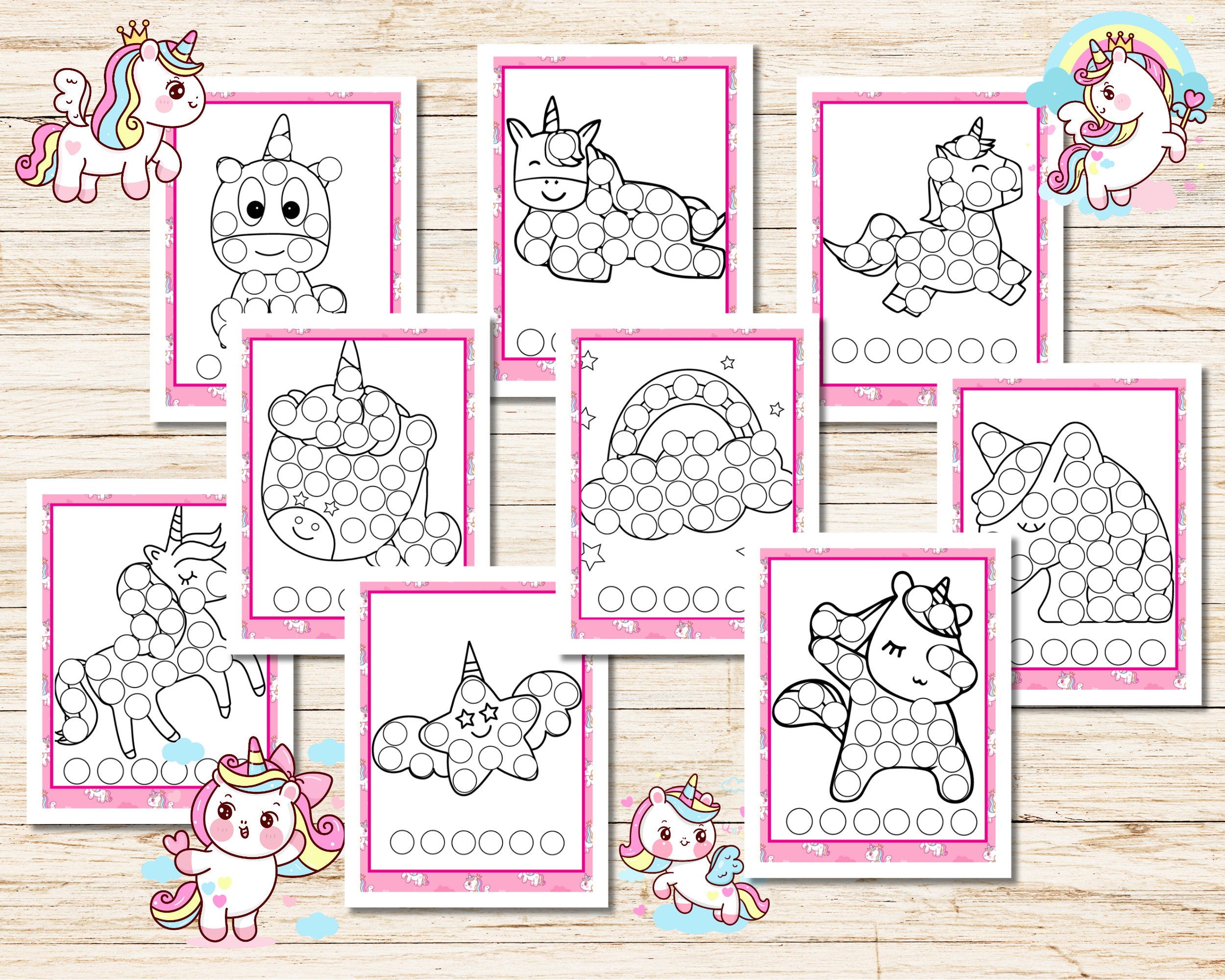 Printable Dot Marker Unicorn Pages Do a Dot Unicorn Coloring Pages - Etsy