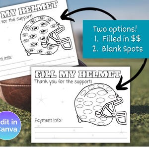 Editable Football Fundraiser Forms, Football Fundraiser Pages, Football ...