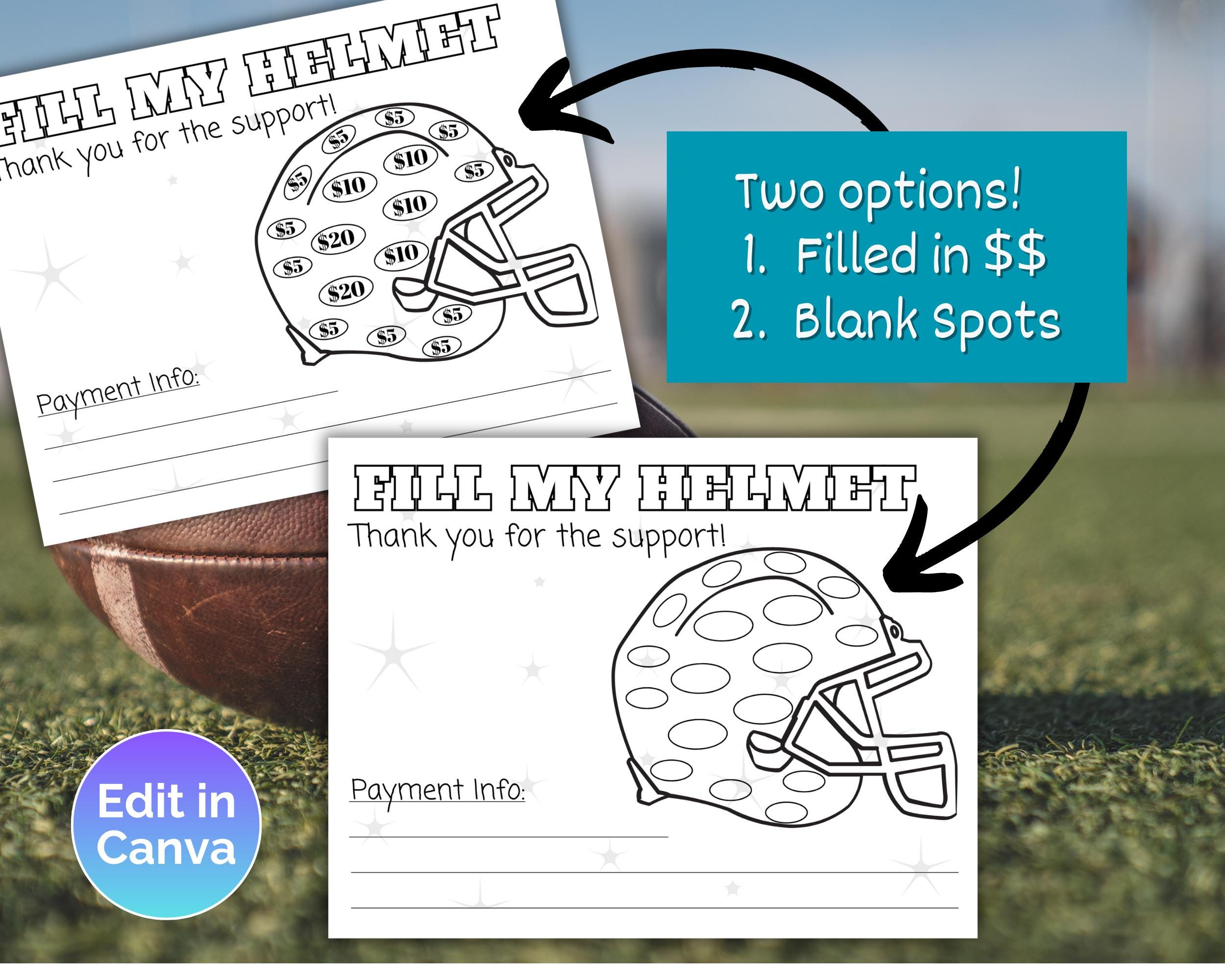 Editable Football Fundraiser Forms, Football Fundraiser Pages, Football ...