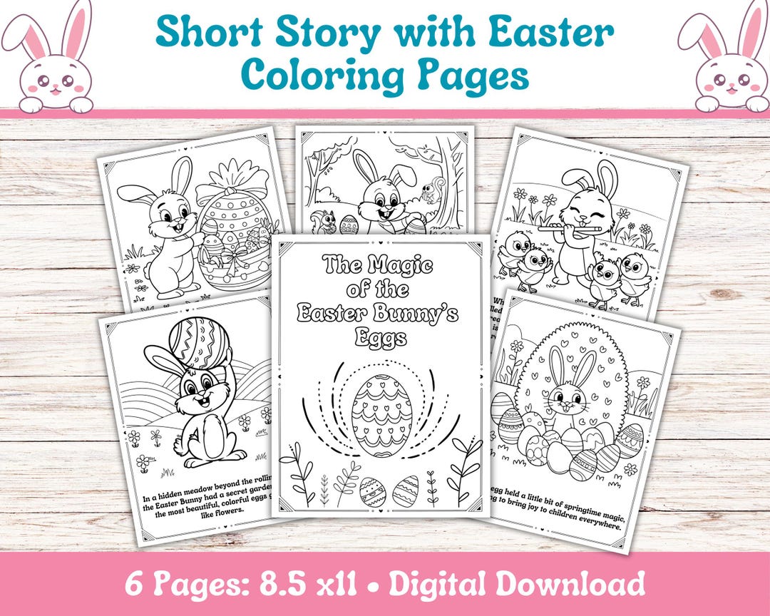 Easter Bunny Coloring Story, Easter Coloring Pages, Sunday School ...