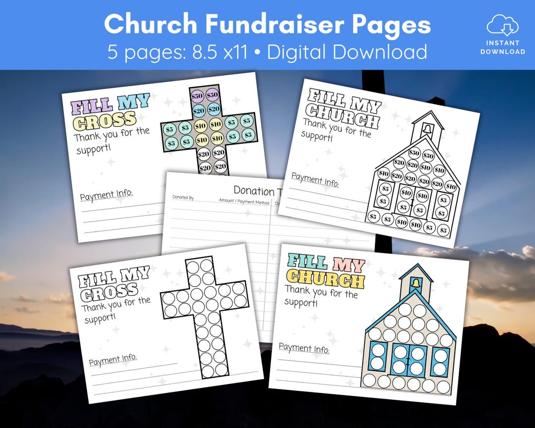 Printable Church Fundraiser Forms, Church Donation, Fill My Cross ...