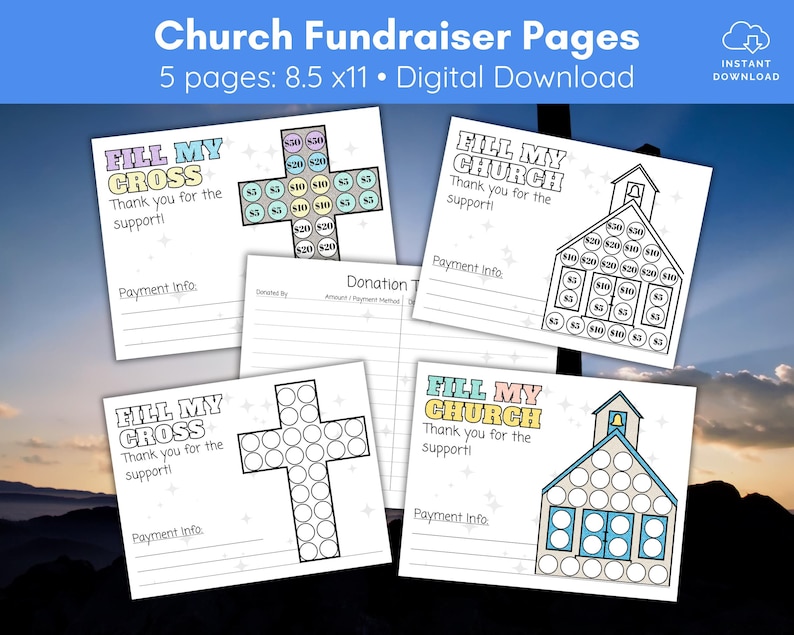 Printable Church Fundraiser Forms, Church Donation, Fill My Cross ...