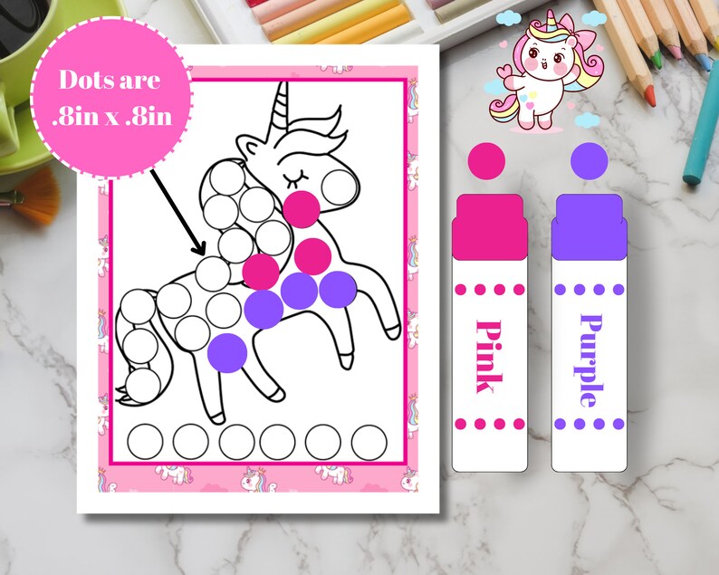 Printable Dot Marker Unicorn Pages Do a Dot Unicorn Coloring Pages - Etsy
