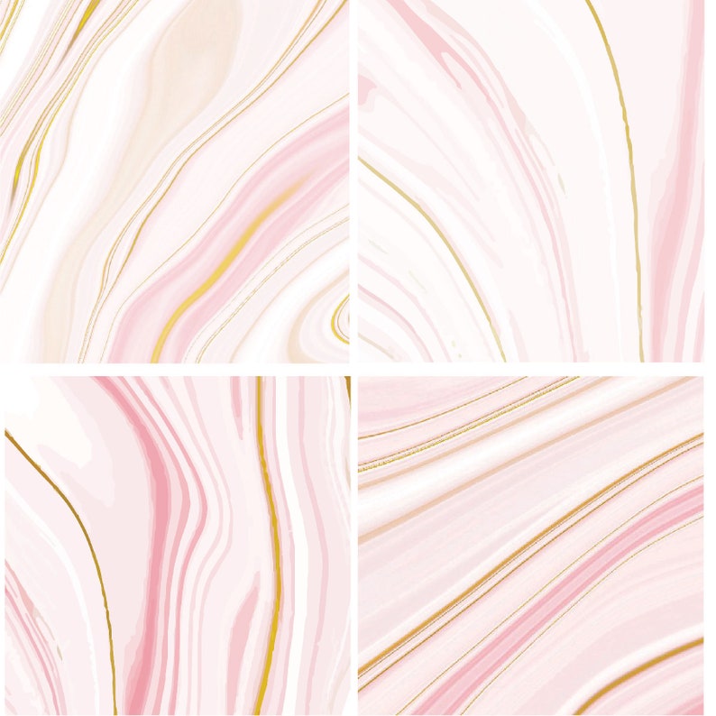 Pink Blush & Gold Marble Digital Paper Blush Gold Background Agate ...