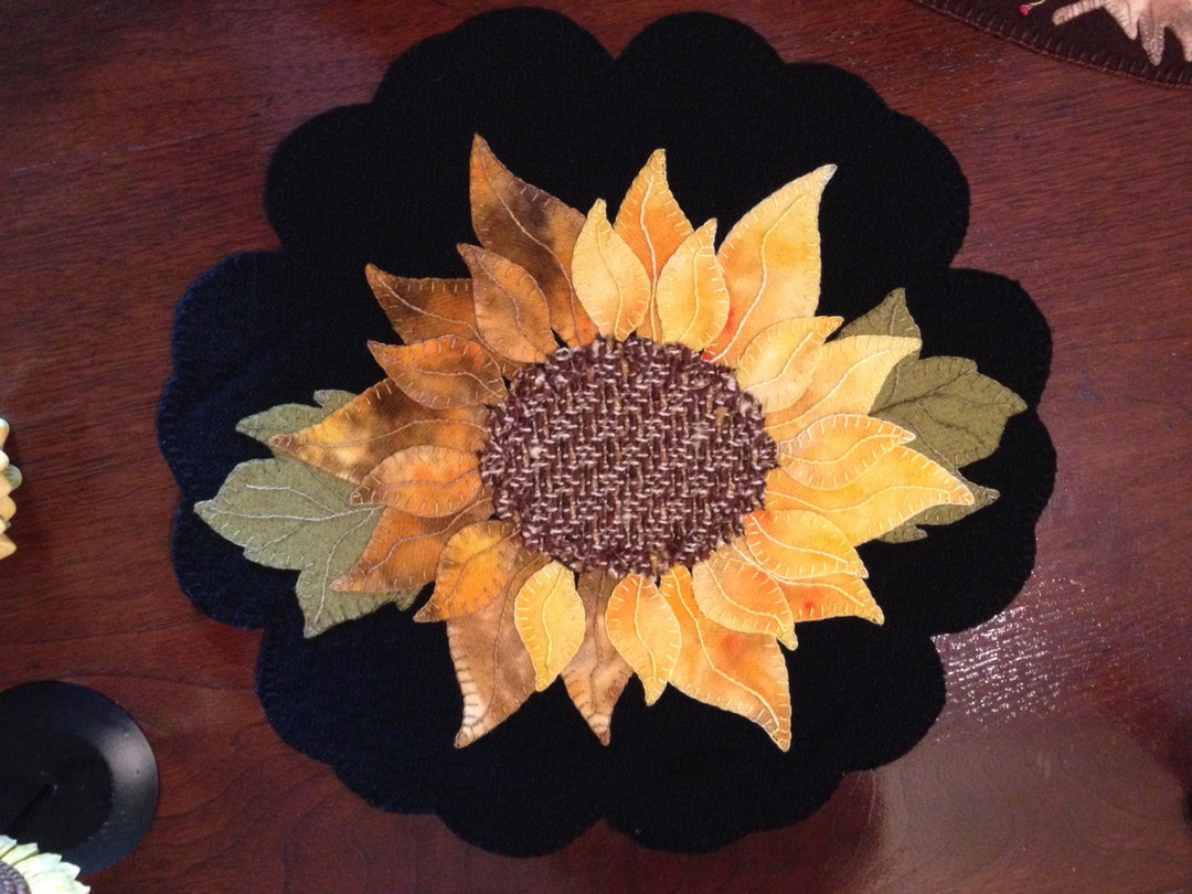 Wool Appliqué Kit Beautiful Sunflower Pre Cut Hand Dyed - Etsy