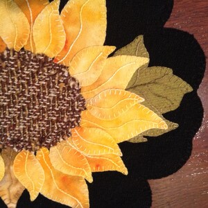 Wool Appliqué Kit Beautiful Sunflower Pre Cut Hand Dyed - Etsy