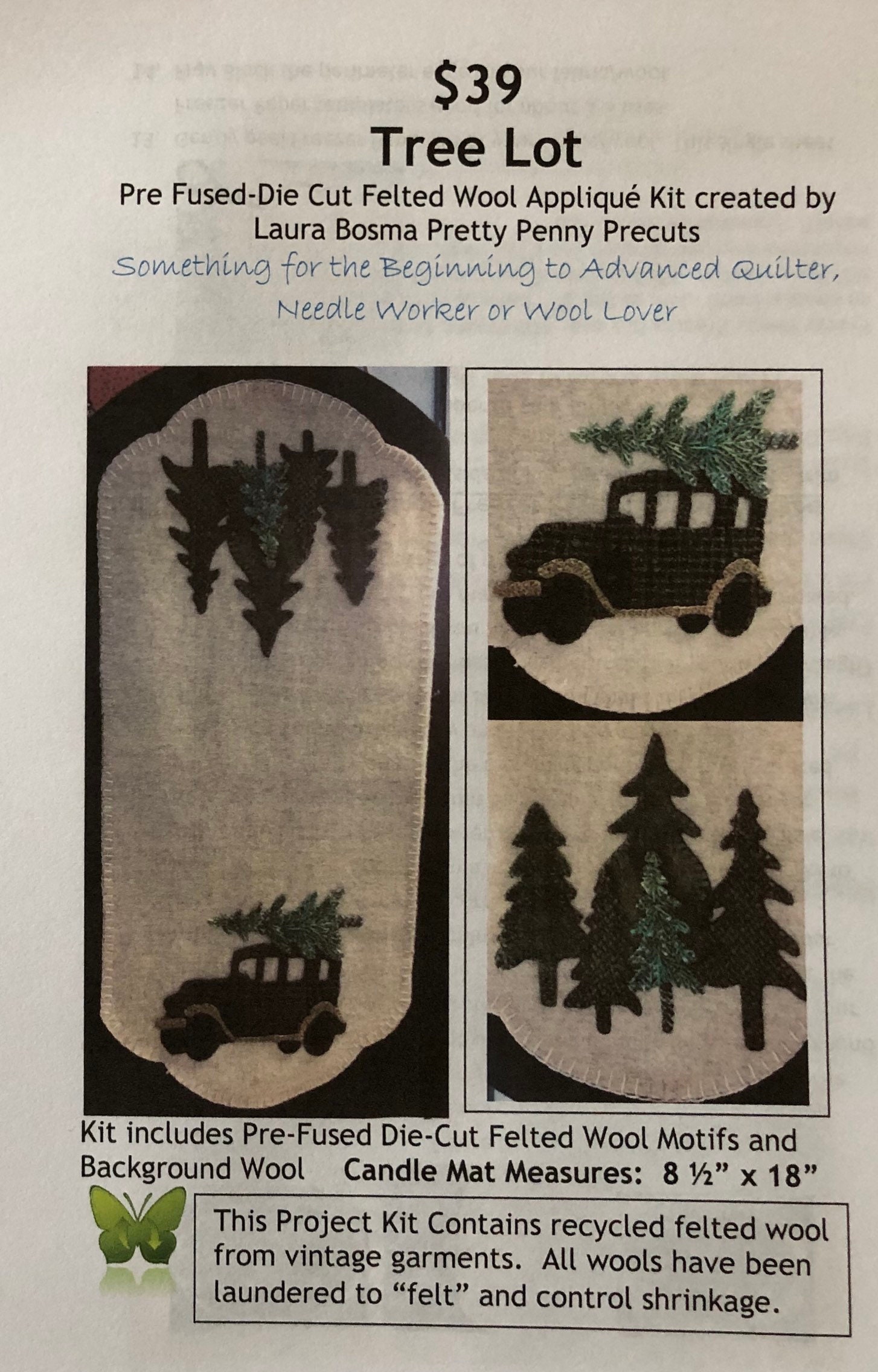 Tree Lot Wool Appliqué KIT Die Cut Pre Fused Felted Wool - Etsy UK