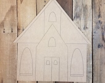 Wooden Church Cutout | Etsy