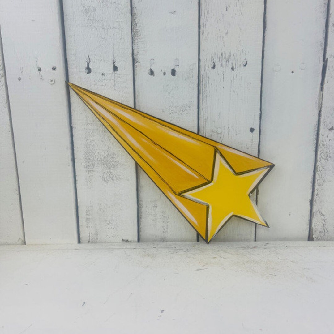 Shooting Star, 90's Shapes, Unfinished Wood Cutout, Paint by Line - Etsy