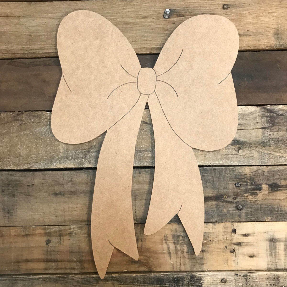 DIY Ribbon Bow: Unfinished Wooden Craft, Paintable Art Shape - Etsy
