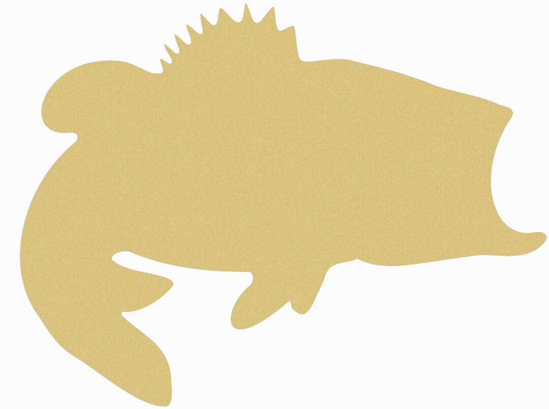 BASS Unfinished Wooden Craft Shape, Do It Yourself, Fishing Outdoor ...