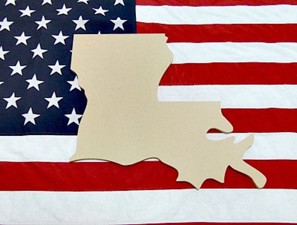 Louisiana Unfinished Wooden State Craft Decorable Shape, Any State ...