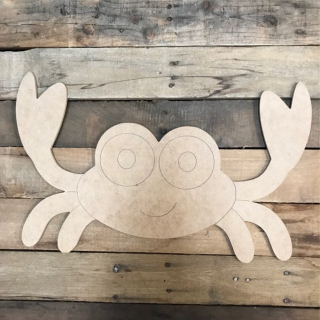 Crab With Guide Lines Cutout, Crustacean Crab With Pincher Claws ...