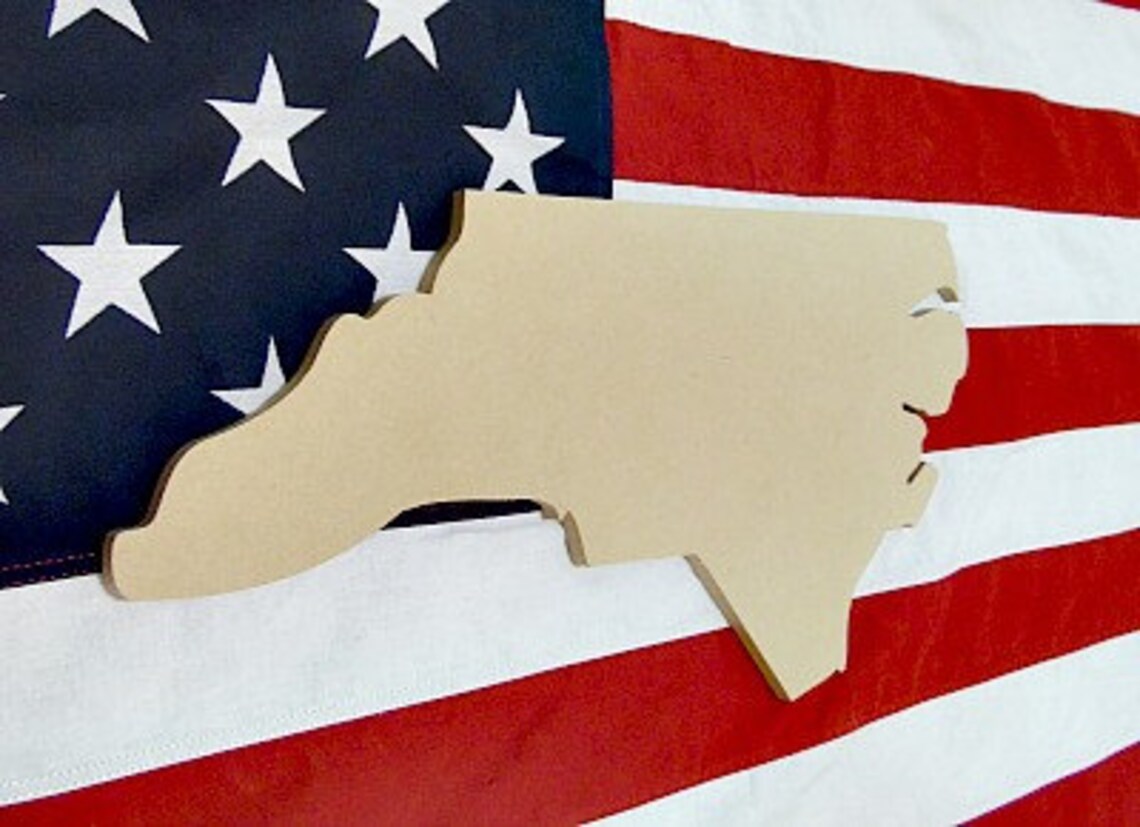 North Carolina Unfinished Wooden State Craft Decorable Shape, Any State ...