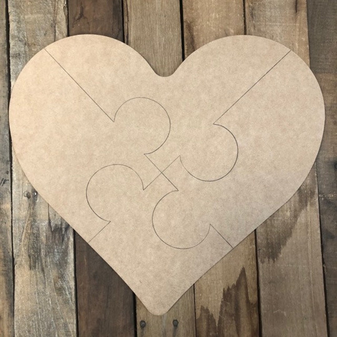 Autism Heart Cutout, Autism Awareness Puzzle Pieces Heart Unfinished ...