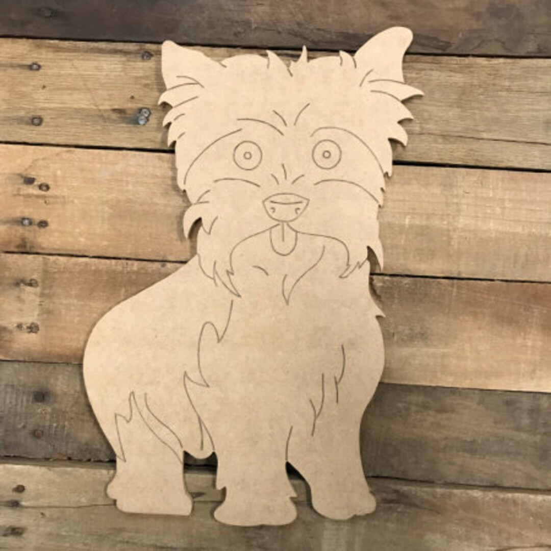 Yorkie DIY Craft: Unfinished Wooden Yorkshire Terrier Cutout - Etsy
