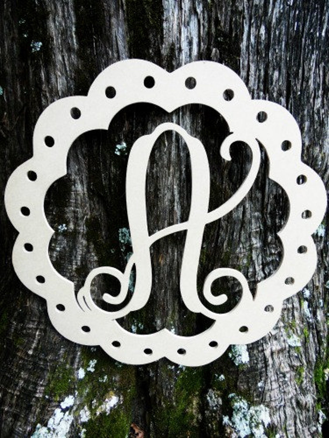 Large Wooden Monogram Letter, Wood Door Hanger, Framed Letter Monogram ...