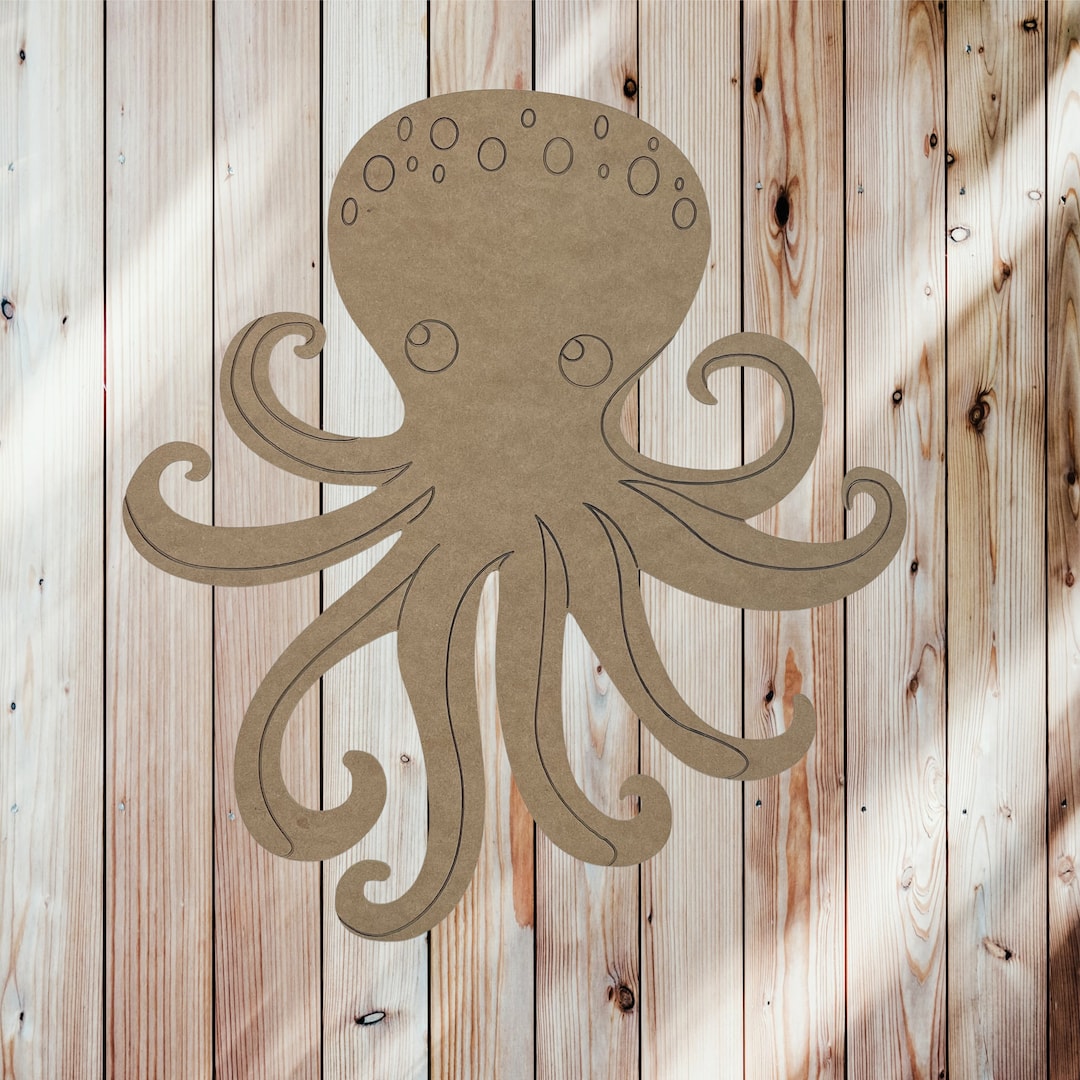 Octopus Wooden Craft Cutout: Unfinished DIY Art Shape - Etsy