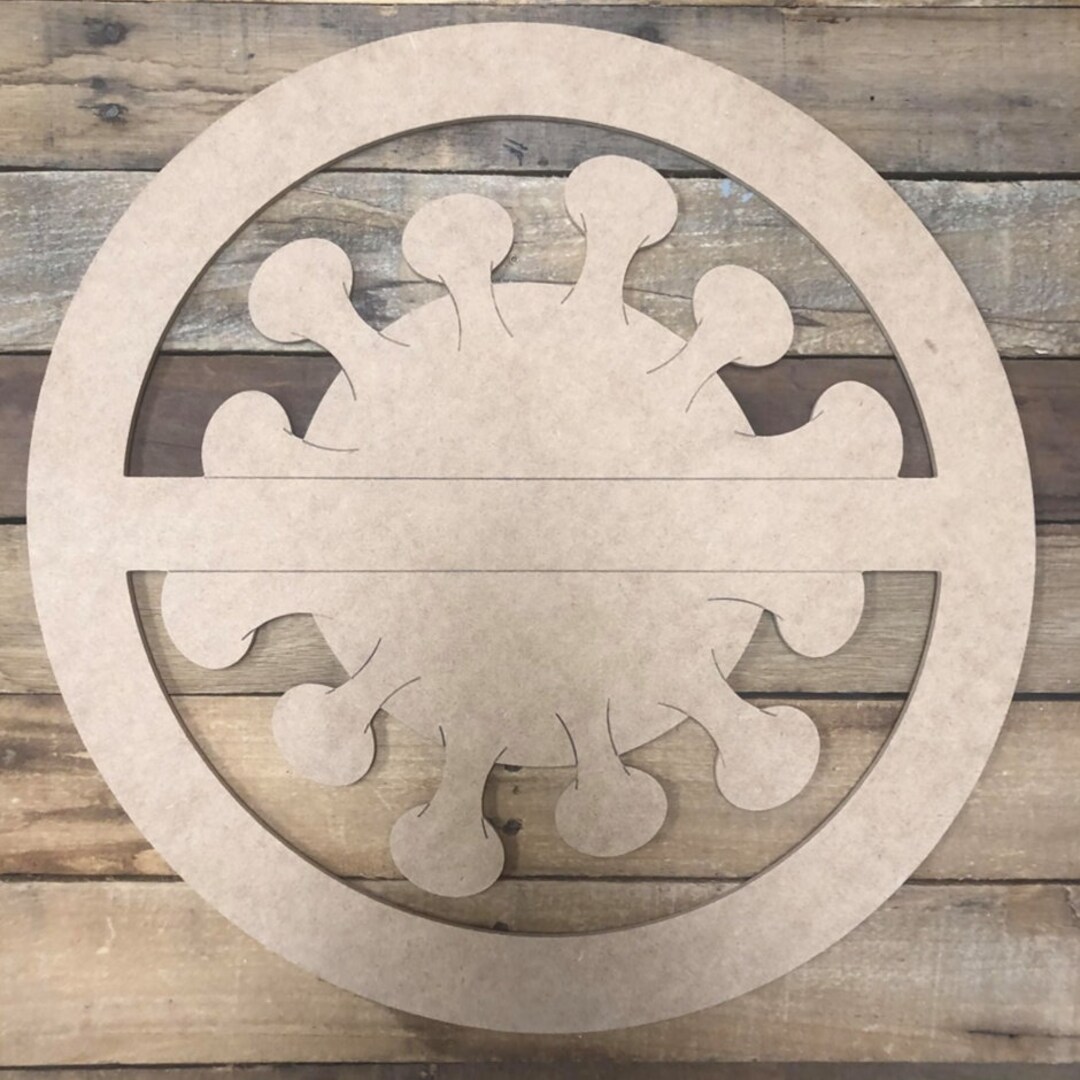 Virus With Banner, Wood Cutout, Shape Paint by Line, Unfinished Wall ...