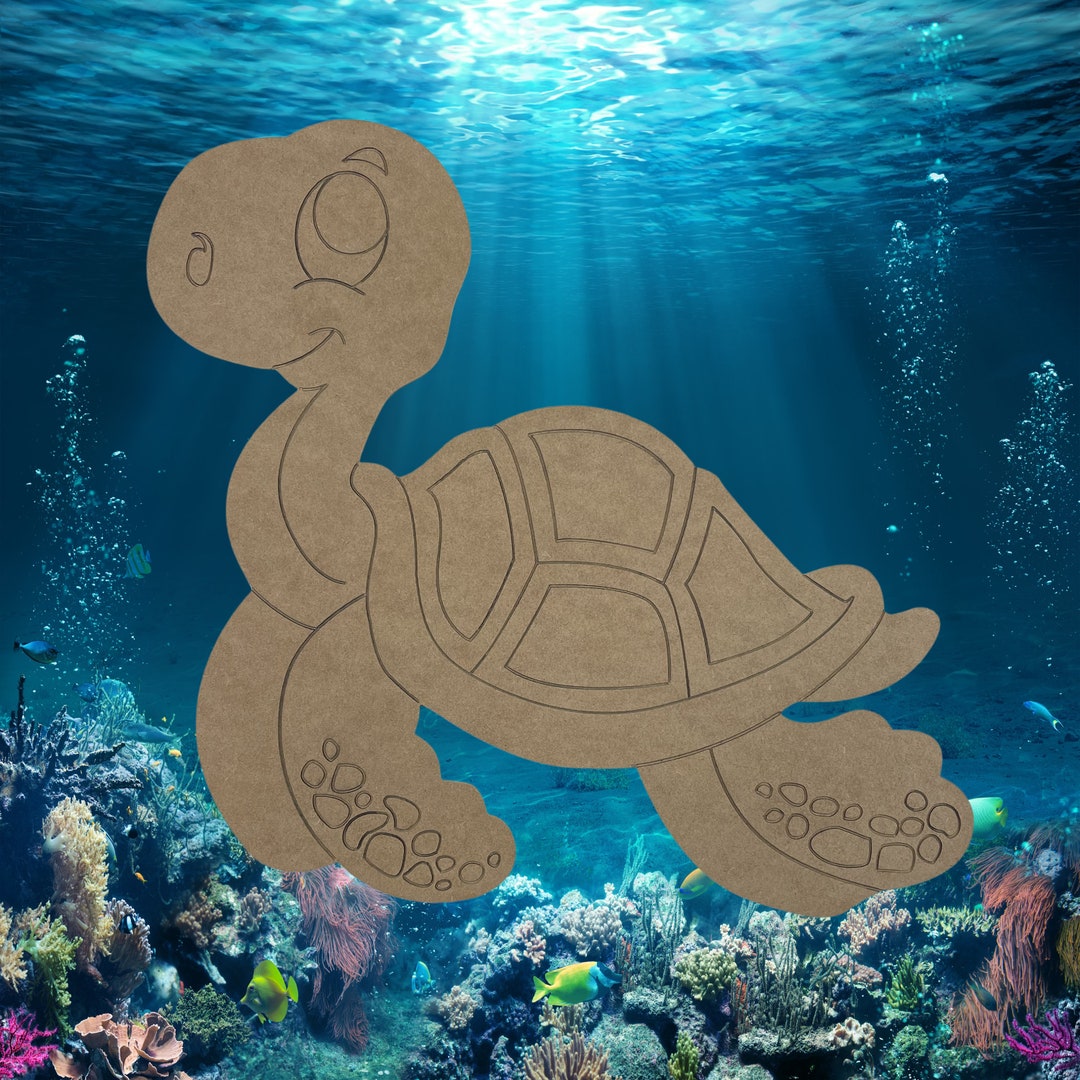 Buy Our Happy Swimming Turtle Wooden Craft Cutout Today Unfinished Craft Shape Diy Art Project