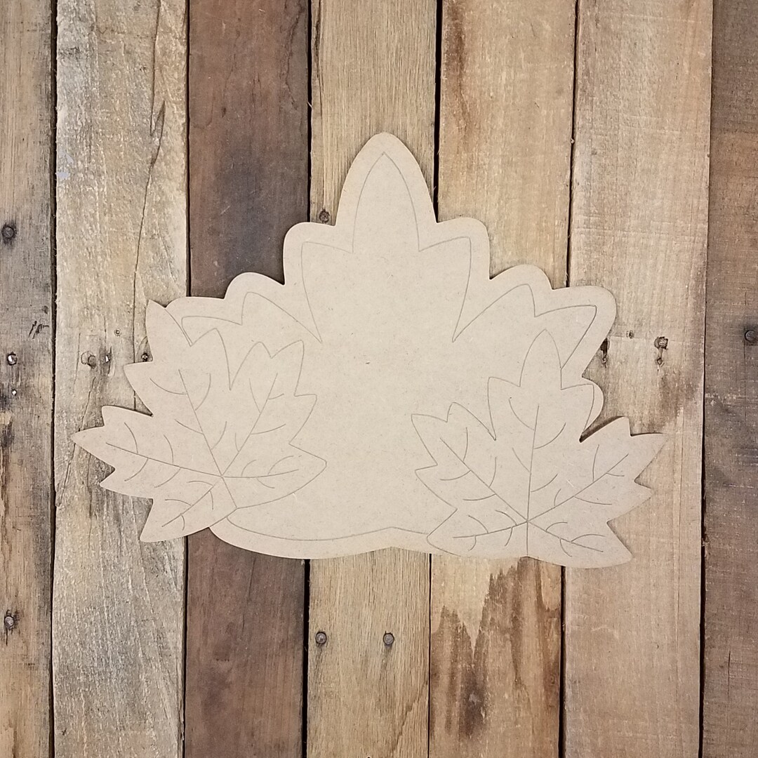 Unfinished Fall Leaf Cluster: DIY Paintable MDF Wood Cutout - Etsy