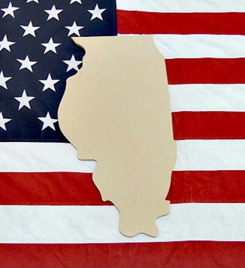 Illinois State Craft, Wooden Unfinished, Shape, Paintable, Any State ...