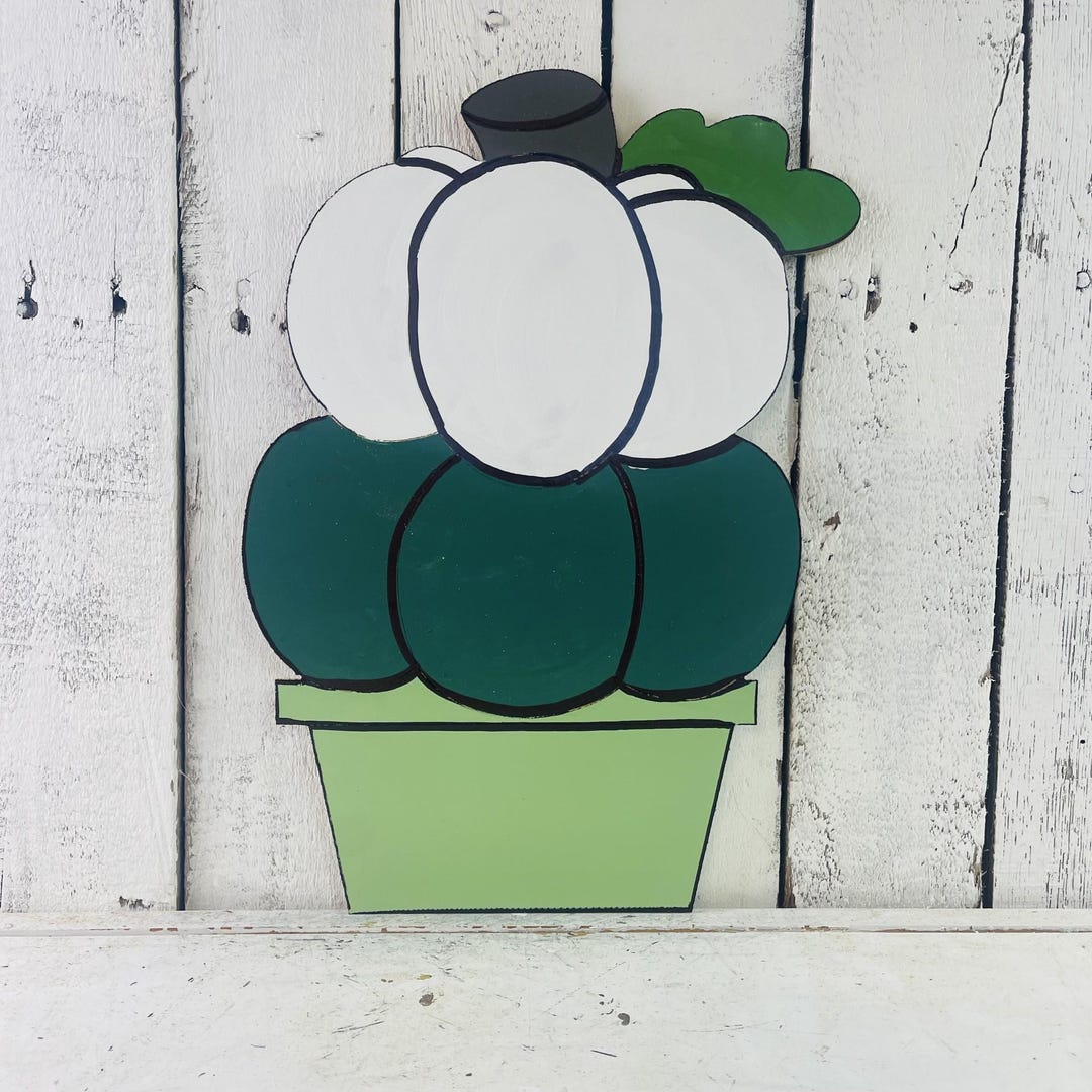 Stacked Pumpkins in Pot, Fall Shape Unfinished Wood Cutout, Paint by ...