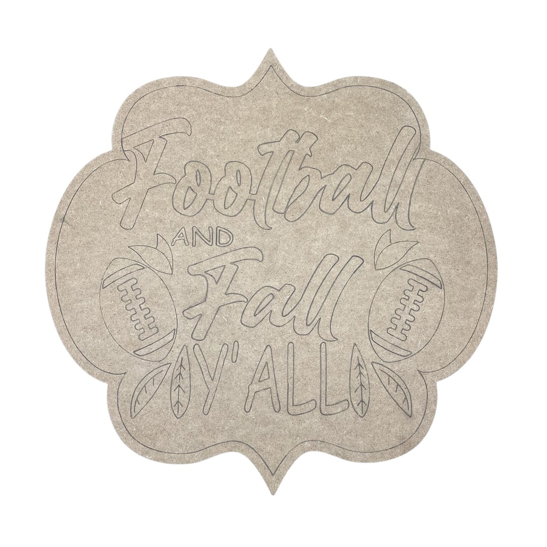 Football & Fall Plaque: HDF Wood Cutout, Sports Craft - Etsy