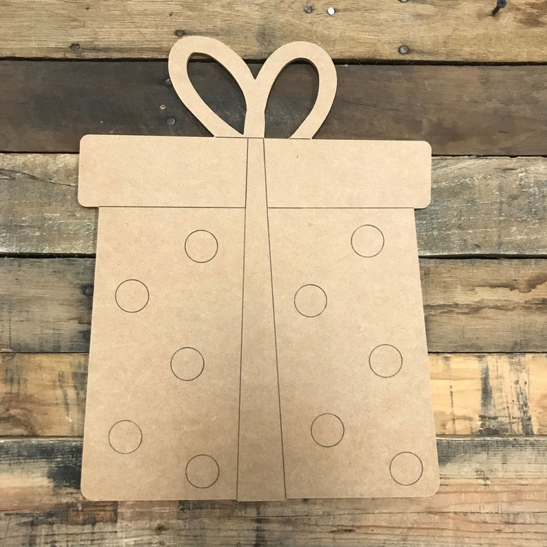 Christmas Present Holiday Gift Shape Cutout Present Box With | Etsy