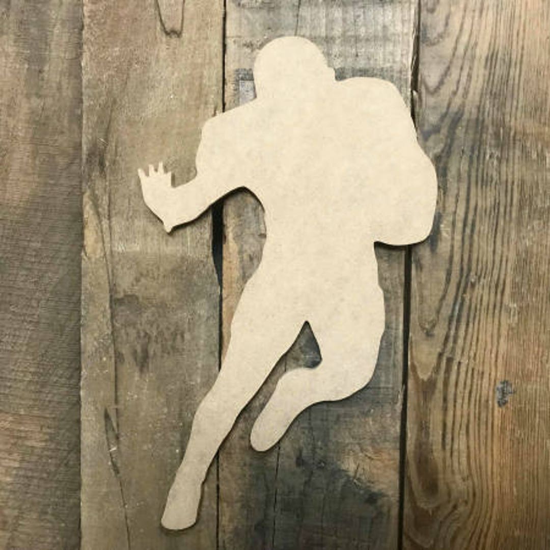Unfinished MDF Football Player Shape: Paintable DIY Craft - Etsy