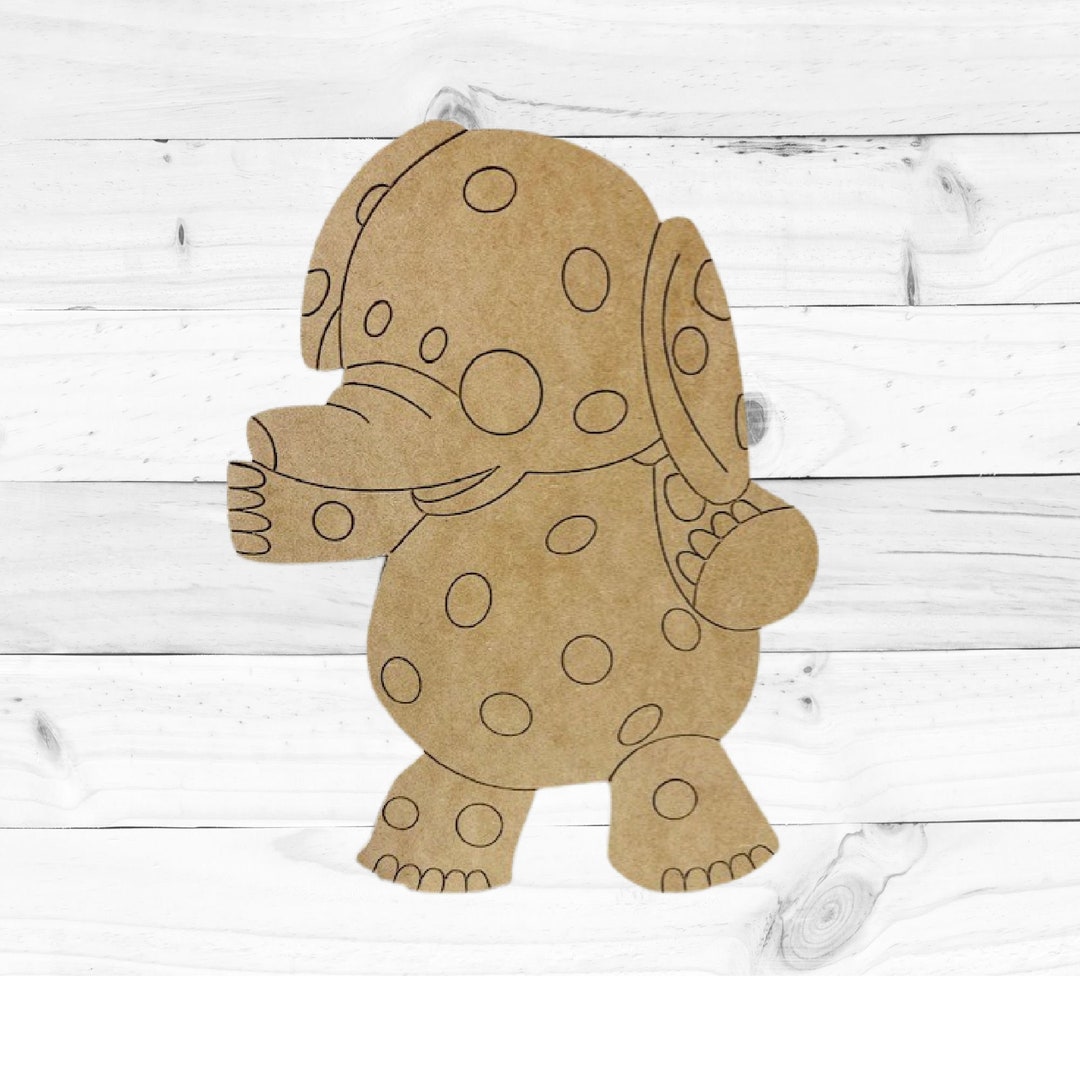 Spotted Elephant, Paint by Line, Christmas Shape, Unfinished Craft ...