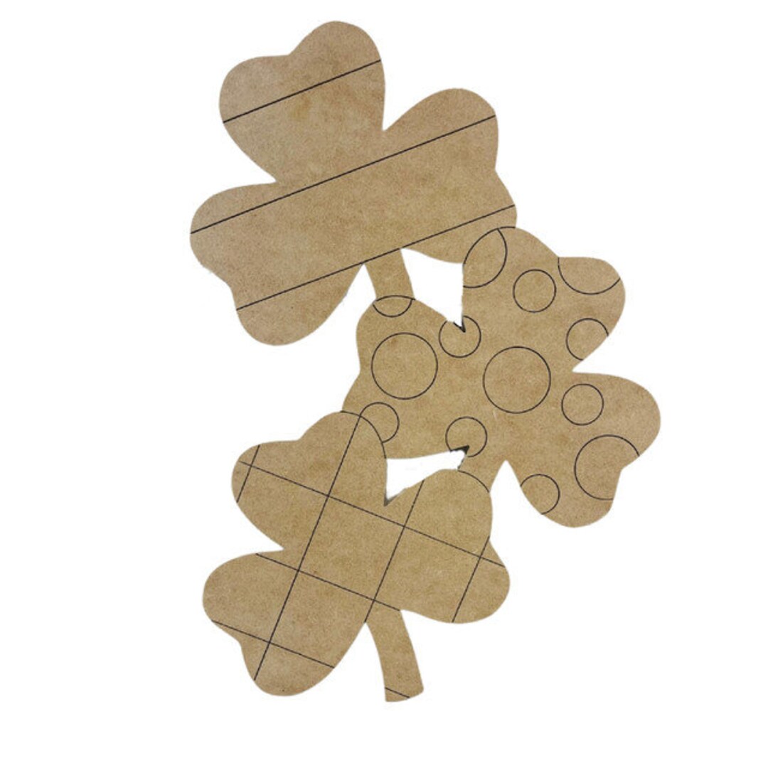 MDF Clover Cluster: Paint by Line DIY Craft Art - Etsy
