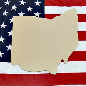 Ohio Unfinished Wooden State Craft Decorable Shape, Any State Available ...