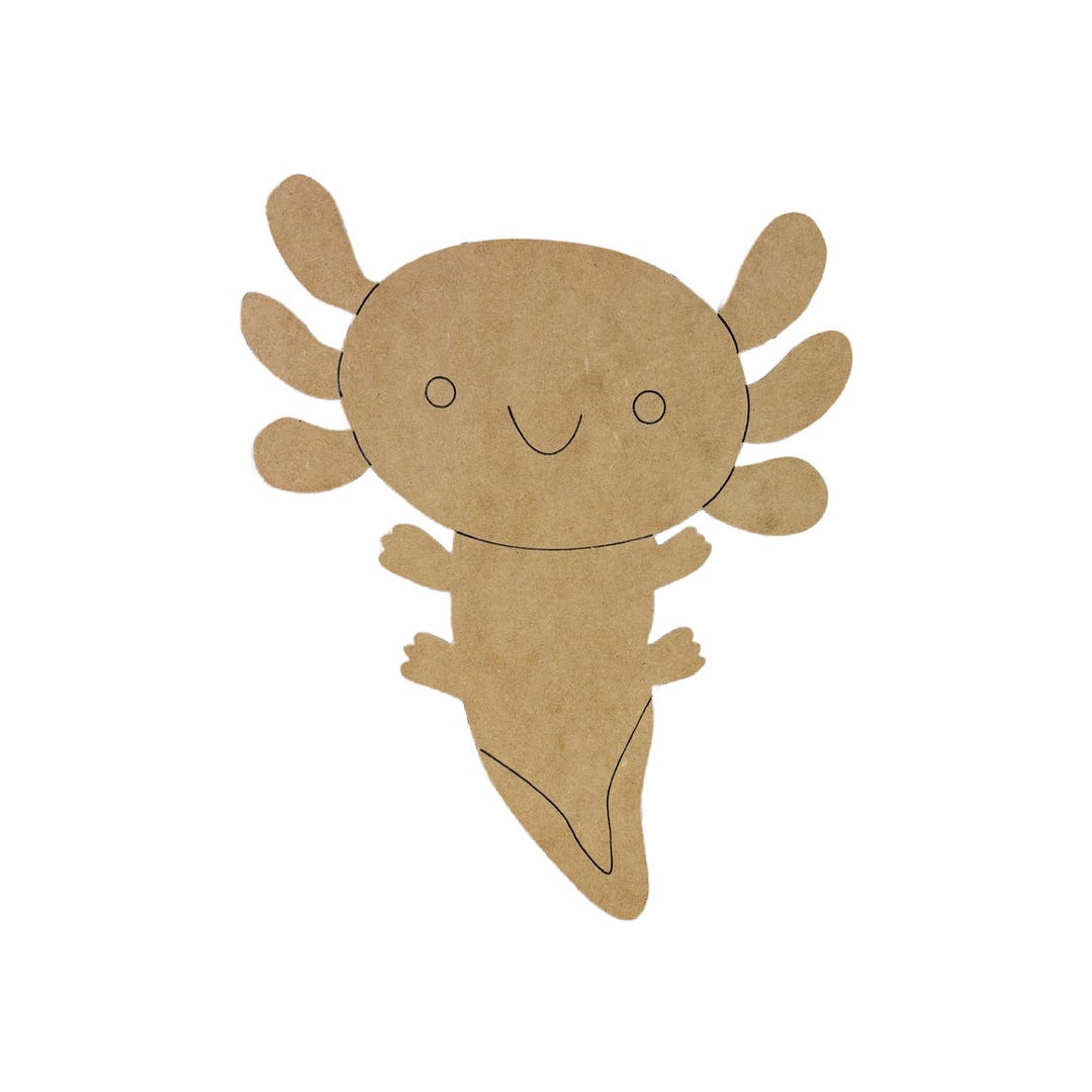 Tadpole Axolotl, Kids Shape Unfinished Wood Cutout, Paint by Line - Etsy