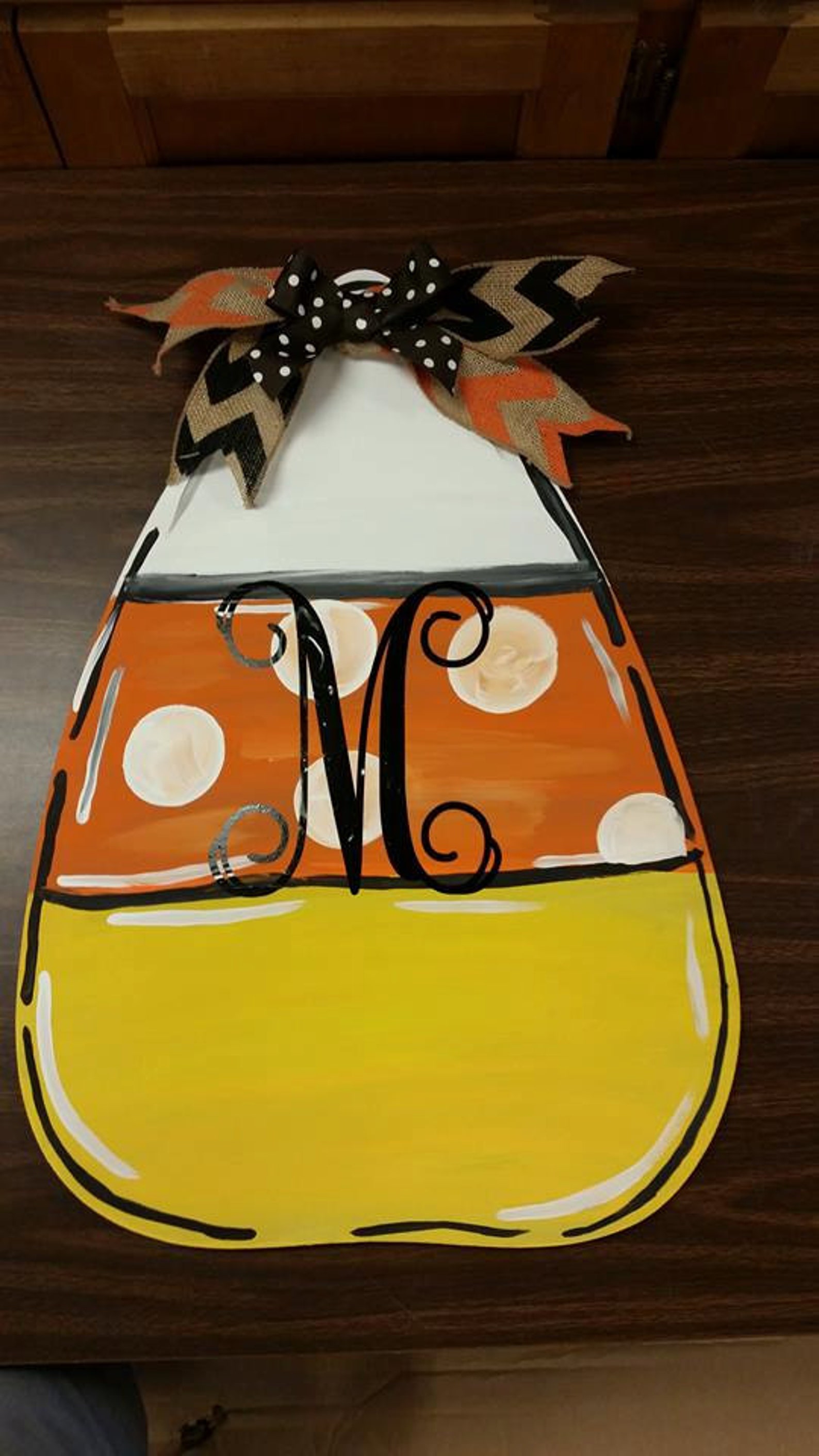 Candy Corn Wooden Door Hanger Craft Fall Decor Wood Home | Etsy