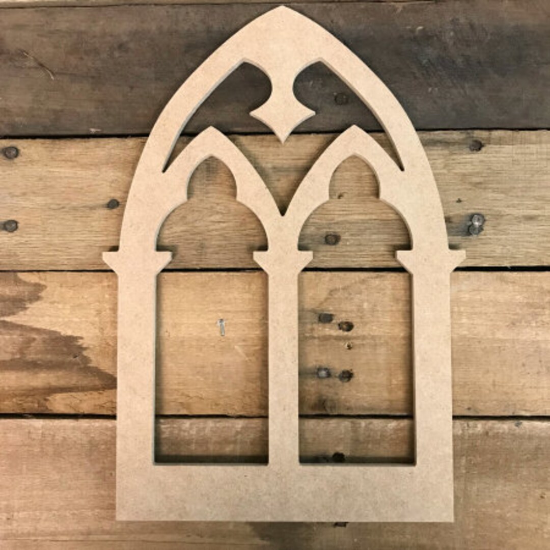 Unfinished Wooden Cathedral Window: DIY Farmhouse Decor - Etsy